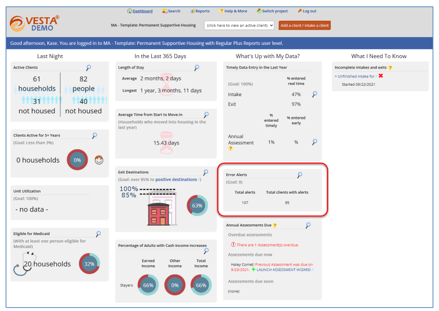 Error Alerts – How to manage error alerts – VESTA MA Support